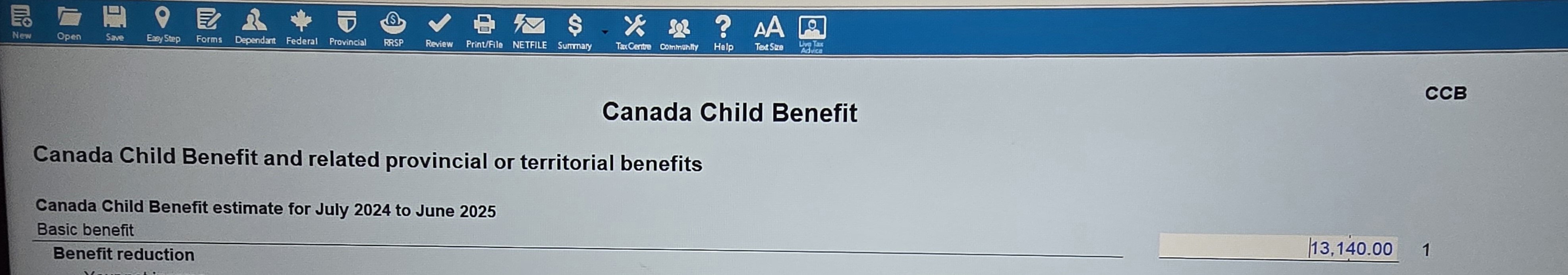 Solved: Canada child benefit (CCB)